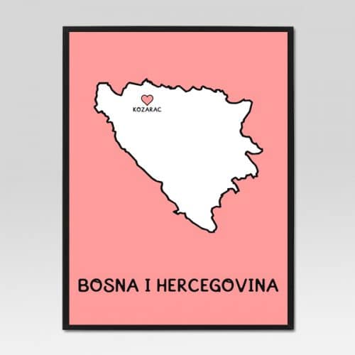 Karta Bosne i Hercegovine - Classic - ARNA Designs